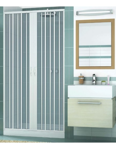 Box Doccia in PVC Un Lato 1 Anta Apertura Centrale a Soffietto - Tutto ...