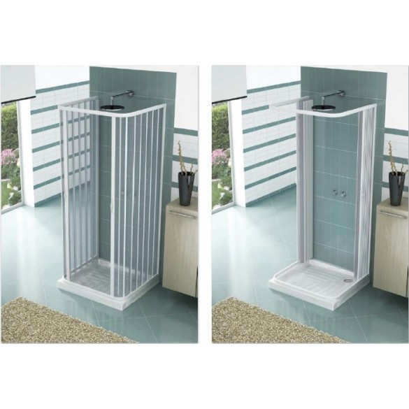 Box Doccia in PVC Tre Lati 2 Ante Apertura Centrale - Tutto per Infissi